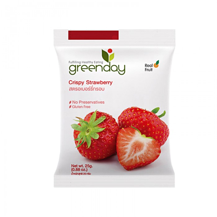 Greenday Crispy Strawberry Snack 25g - Gluten Free & Sugar Free