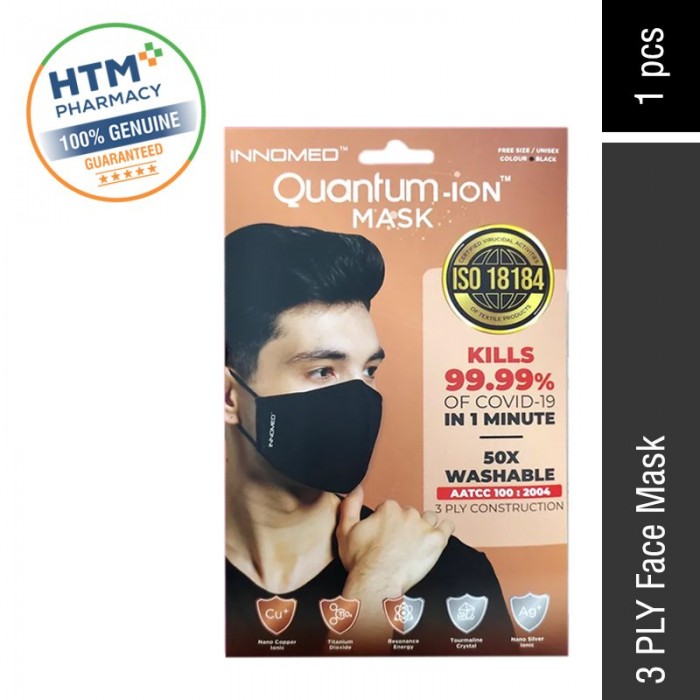Innomed Quantum-ION 3ply Construction Mask - Black | Health & Wellness ...