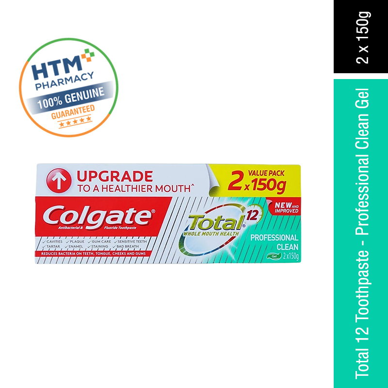 COLGATE TOTAL 12 TOOTHPASTE 150G x 2 - PROFESSIONAL CLEAN GEL | Health ...