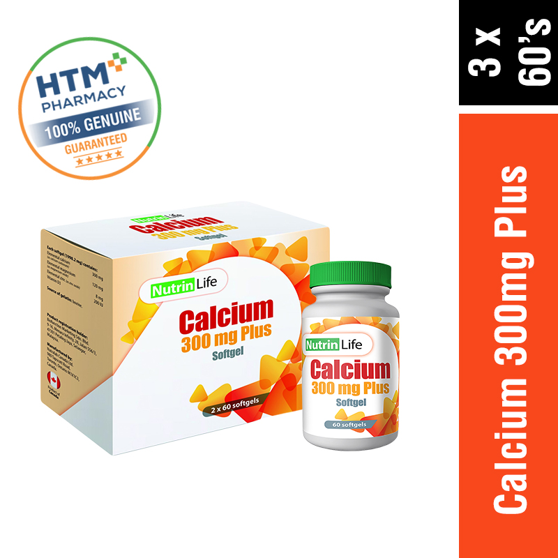 NutrinLife Calcium 300mg Plus 60's x 3 | Health & Wellness Pharmacy ...